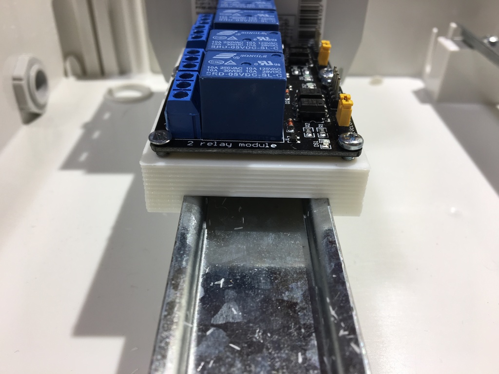 Dual Relay Module Holder for DIN Rails by big12boy | Download free STL ...