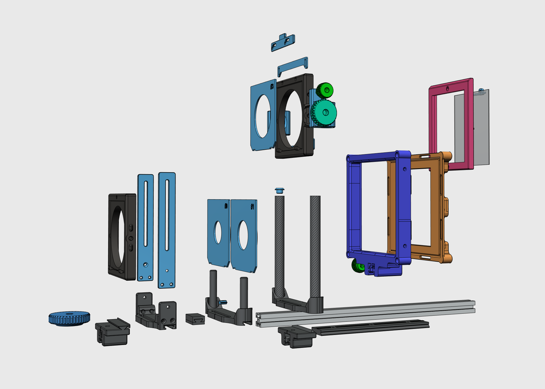 Open 4x5 rail camera (WIP) by Velvia | Download free STL model ...