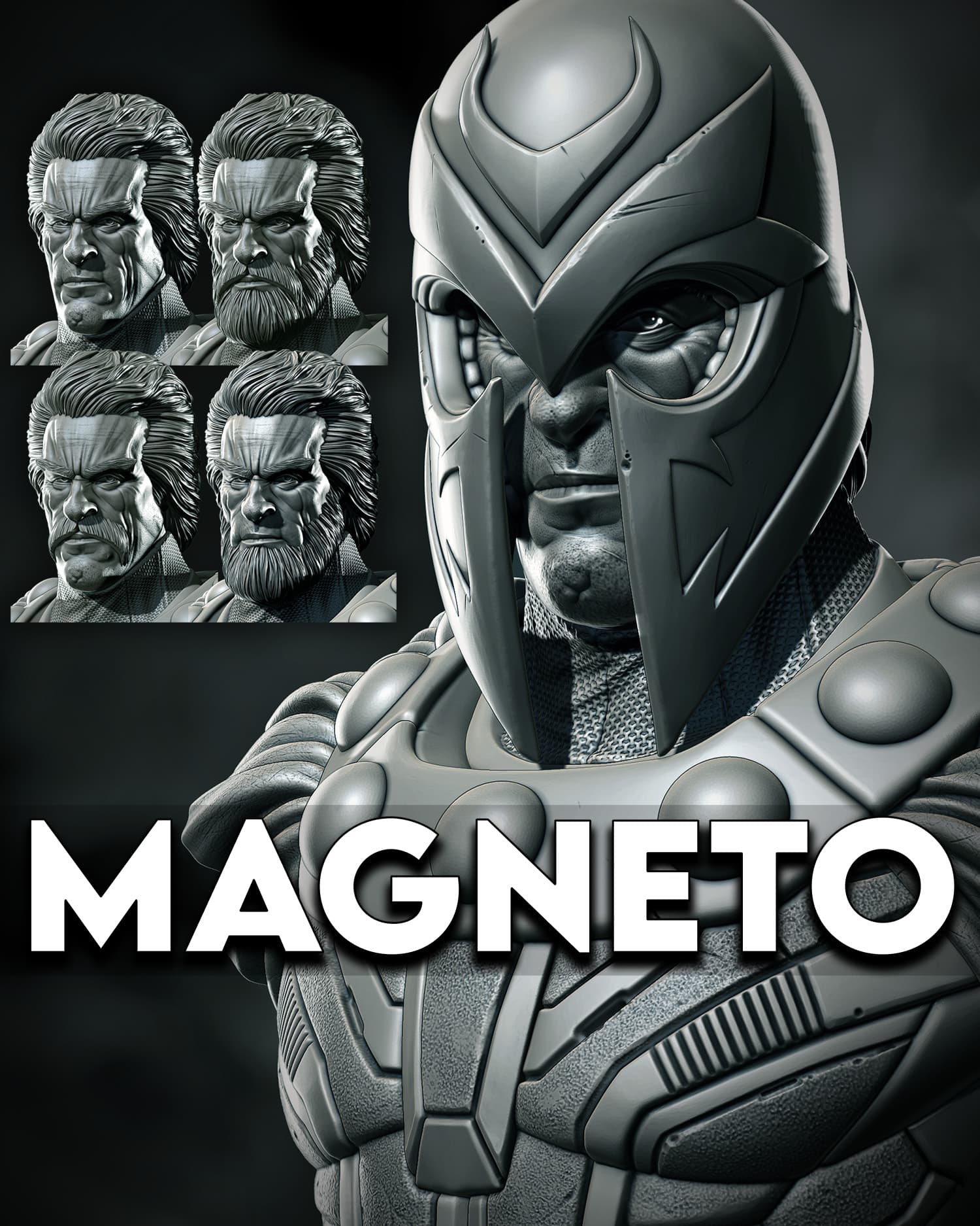Magneto Bust (pre-supported) by Eastman | Printables Store