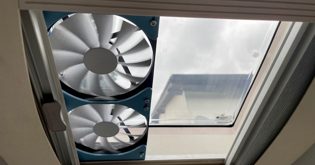 Prototype: 2x 140 mm fan mount for 400 mm camper van rooftop window by ...