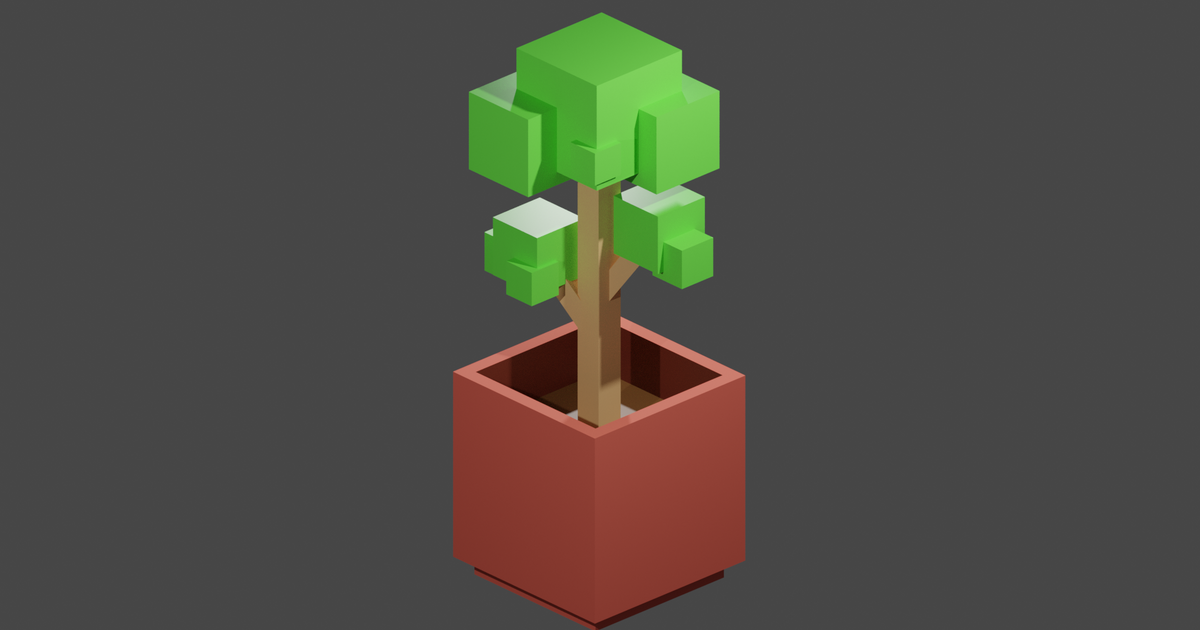 Low Poly Potted Tree by Books | Download free STL model | Printables.com