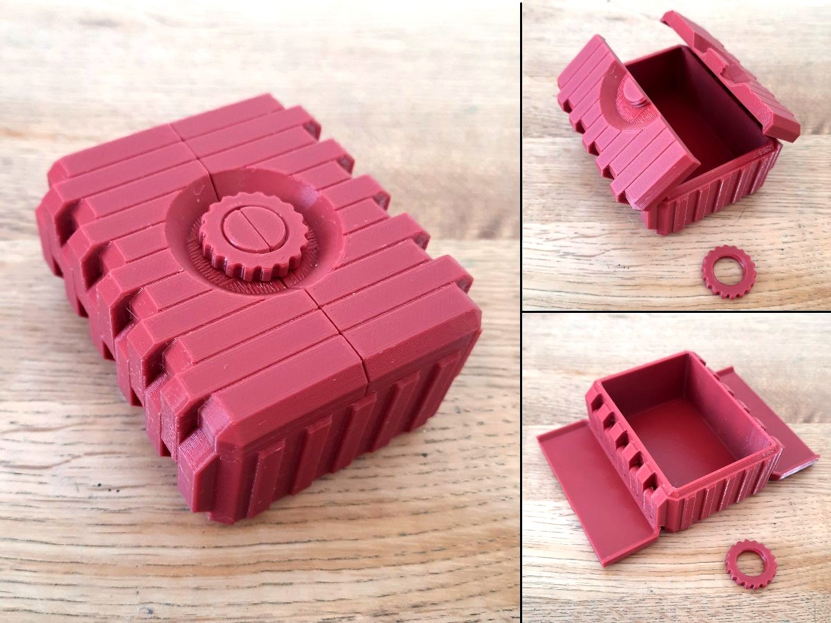 Vault Crate (print-in-place) with locking nut, various sizes by DrJones ...