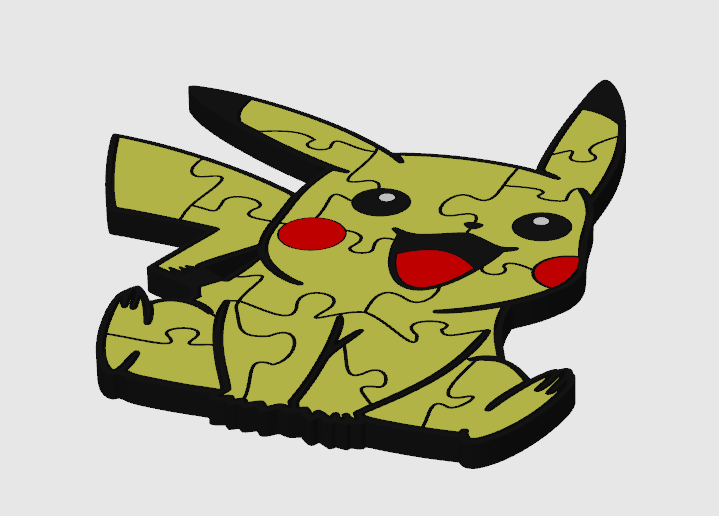 Pikachu puzzle - separate colors by przemek_kuchta | Download free STL ...