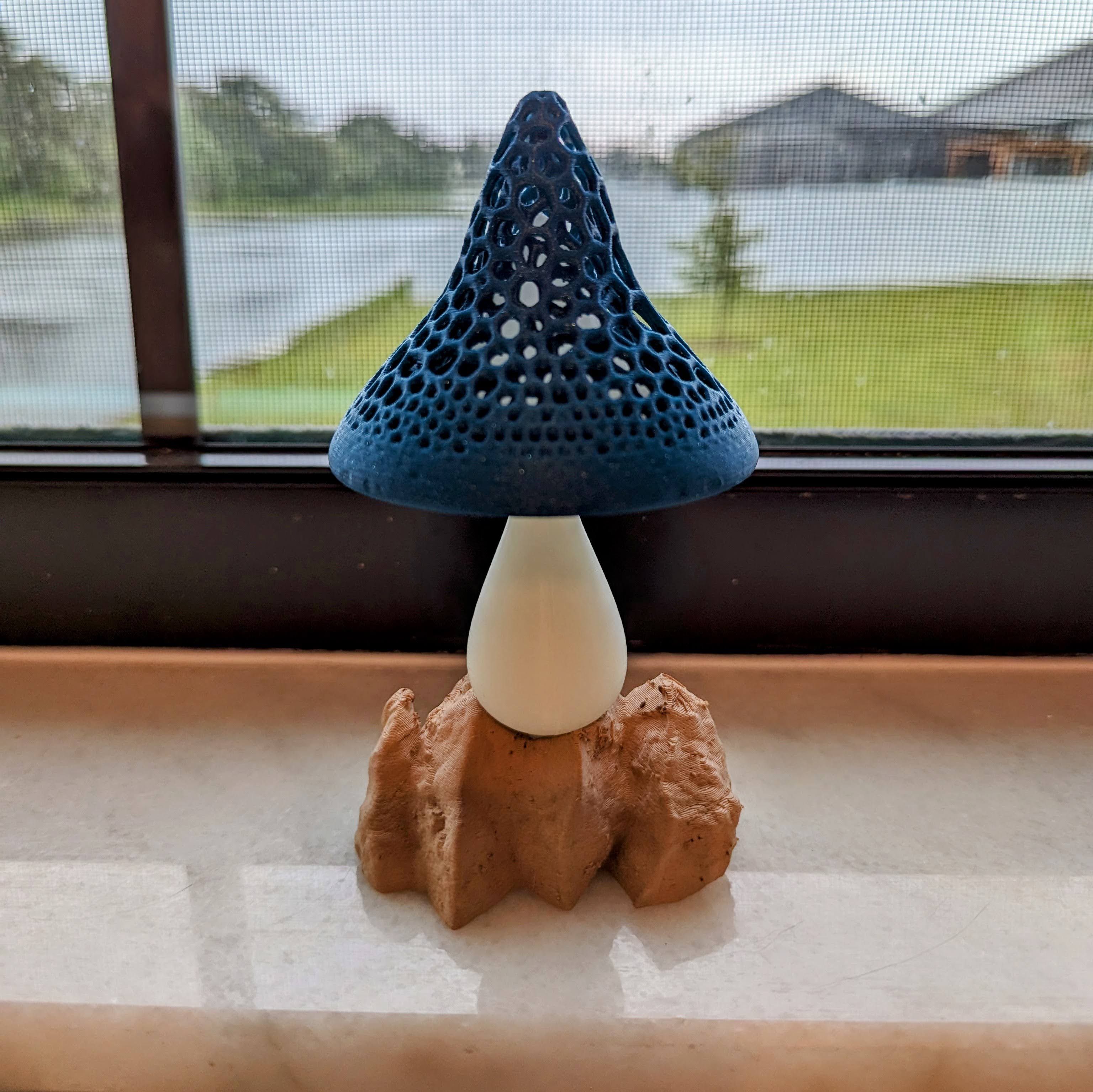 Voronoi Mushroom Night Light Rock Base by Kiril | Download free STL ...