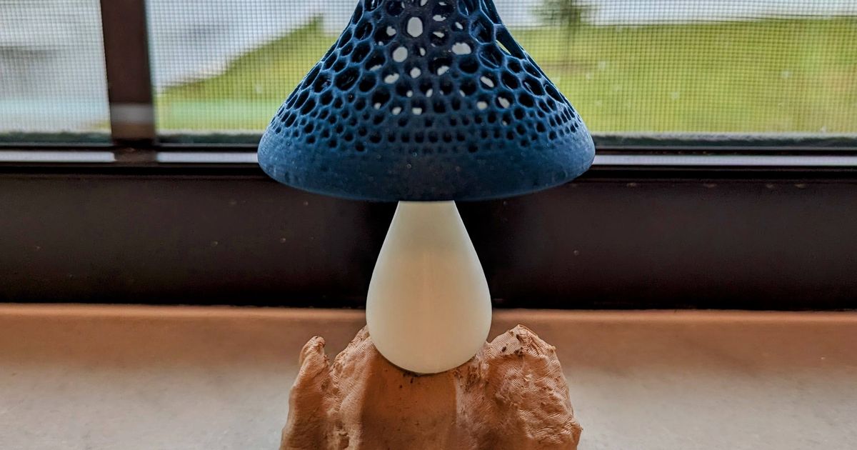 Voronoi Mushroom Night Light Rock Base by Kiril | Download free STL ...