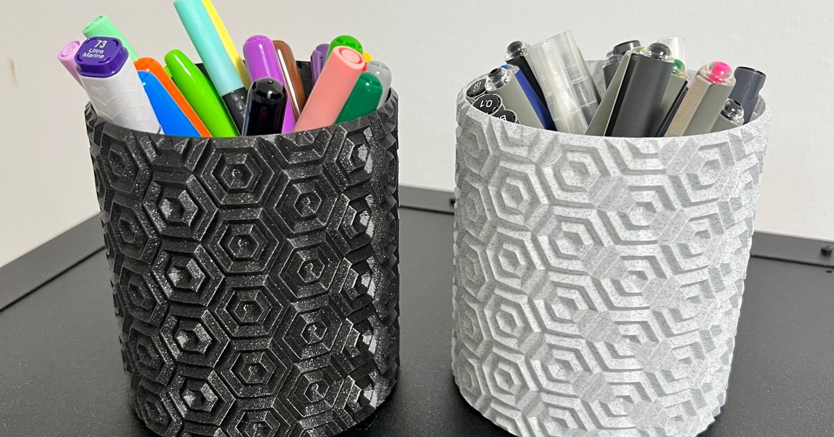 Hexagon Pen Cup (Vase Mode) by gex | Download free STL model ...