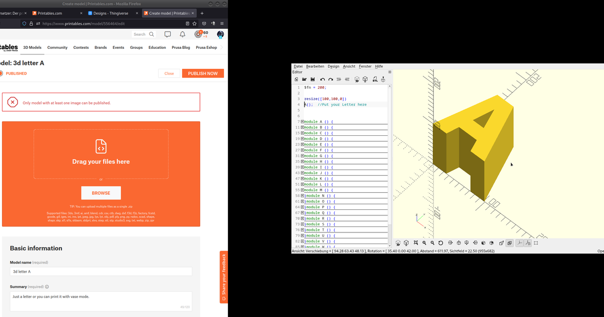 All 3d letters | .scad | A-stl by Nando Pfau | Download free STL model ...