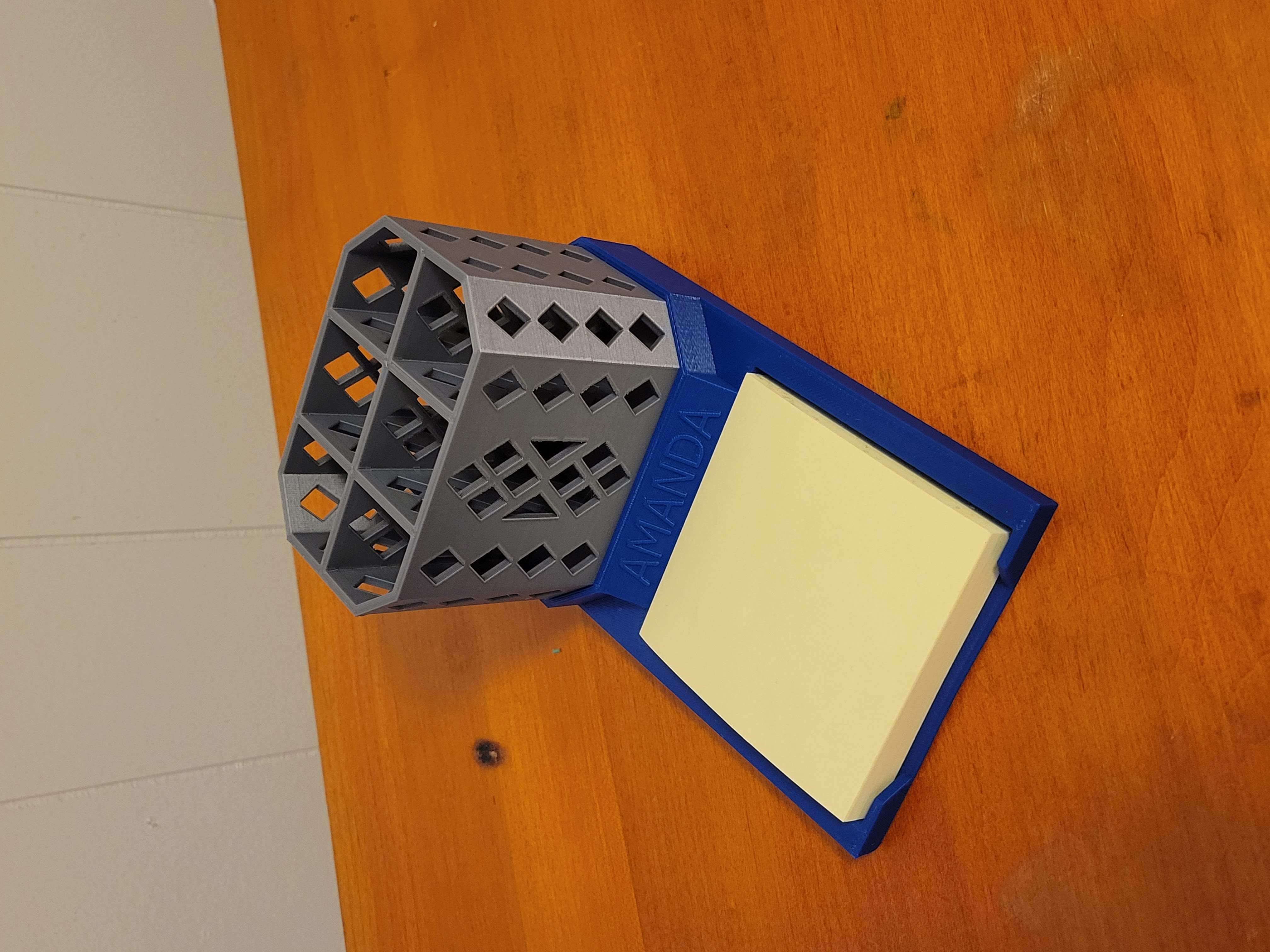 Pen Stand with Diamond Cutouts and Post-it note base by Crafter64 ...