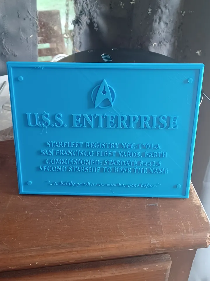 uss enterprise plaque by Sophia | Download free STL model | Printables.com