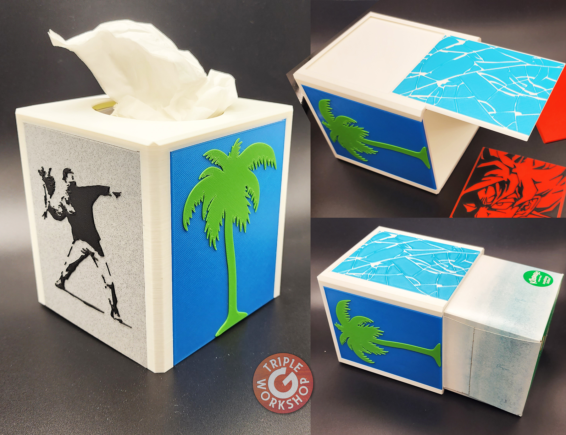 Tissue Box Cover w/Customizable Panels by Triple G Workshop | Download ...