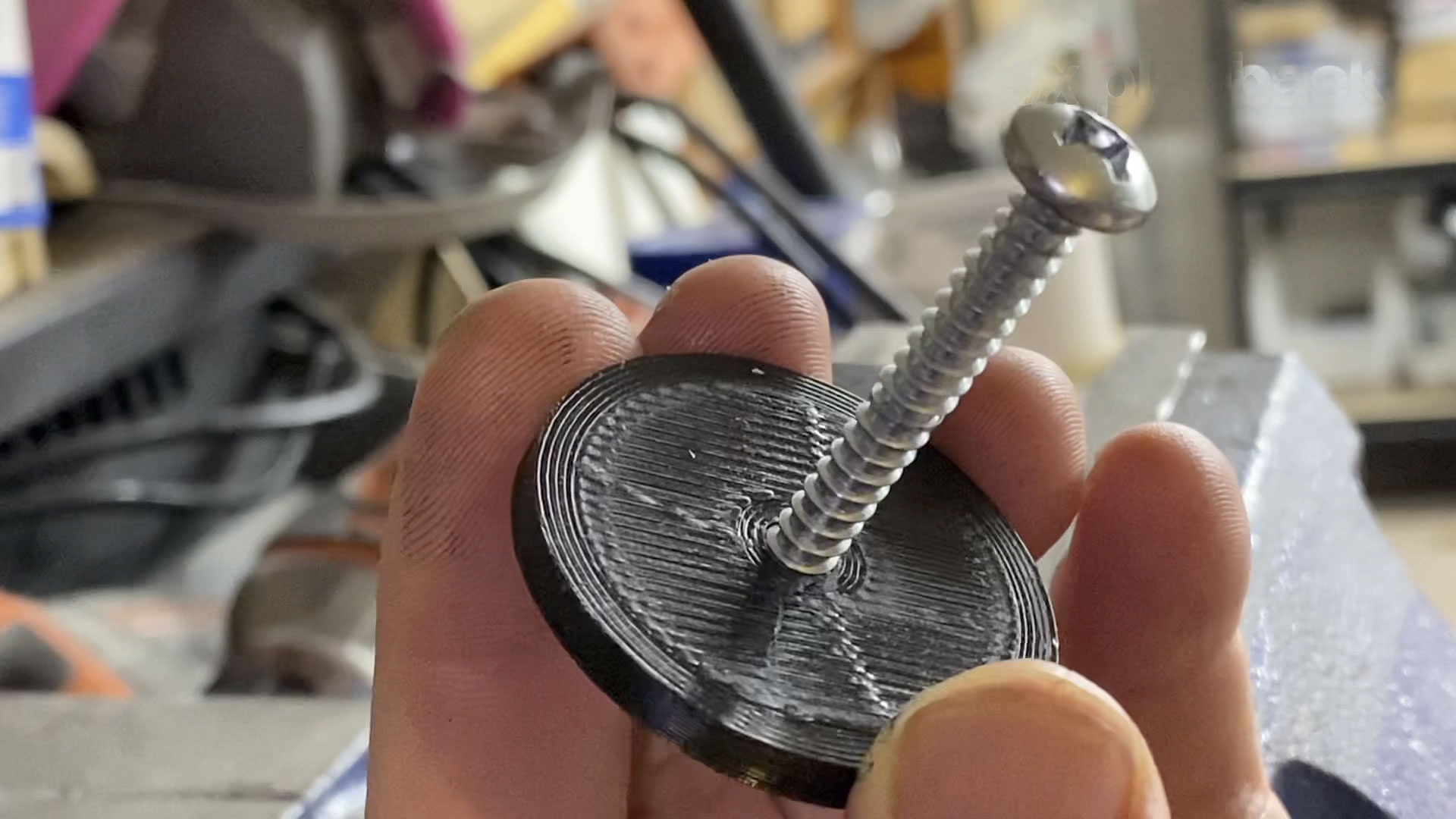 Printed Edge/Lip attached to wooden dowel rod in making filament spool ...