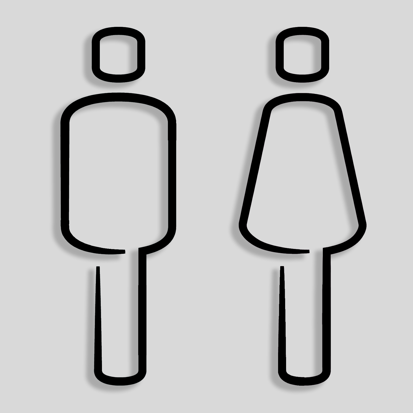 Toilet restroom sign WC symbols by Zneuzity | Download free STL model ...