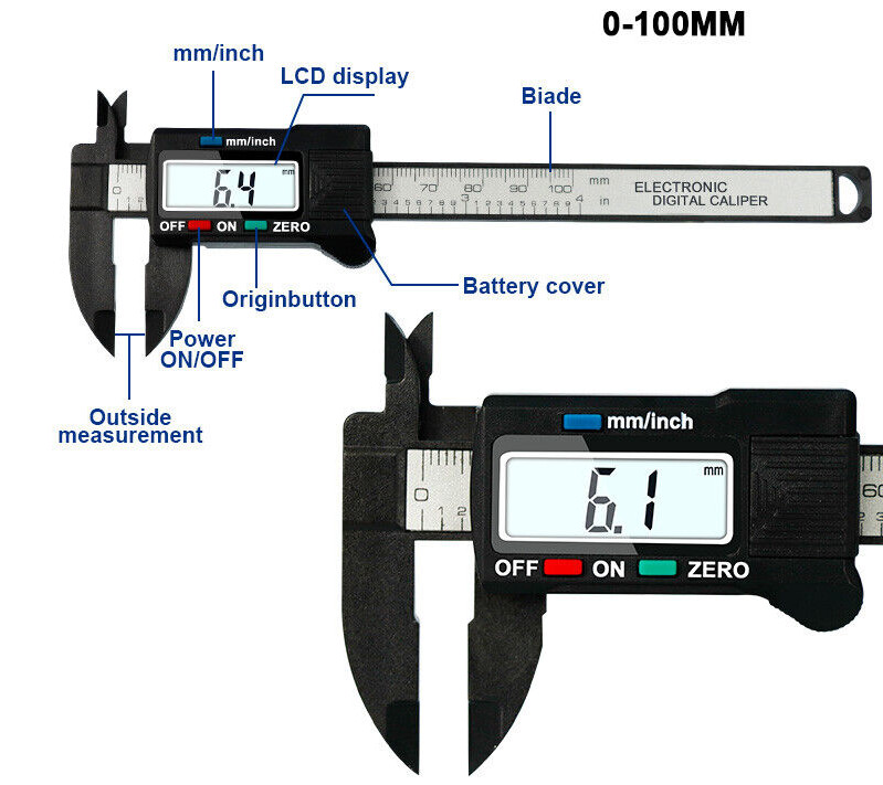 Digital Caliper (Carbon Fiber ) Box Container Holder - 100mm 4in ...
