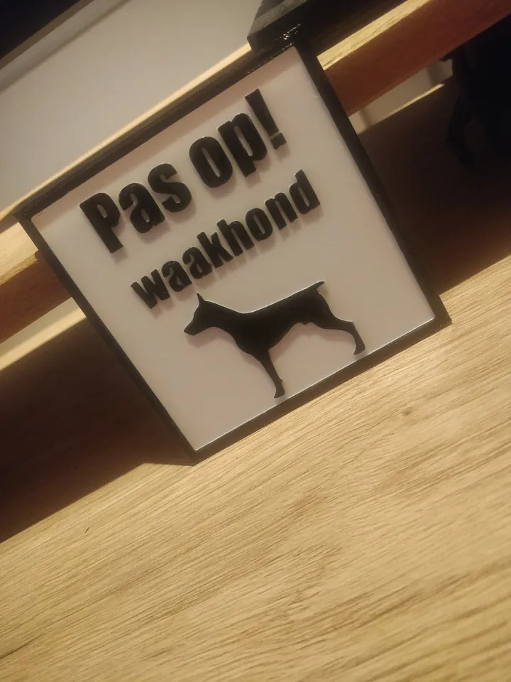 Pas op waakhond by Erik | Download free STL model | Printables.com