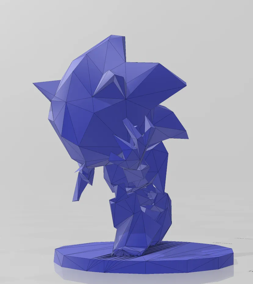 low poly sonic by baminon | Download free STL model | Printables.com