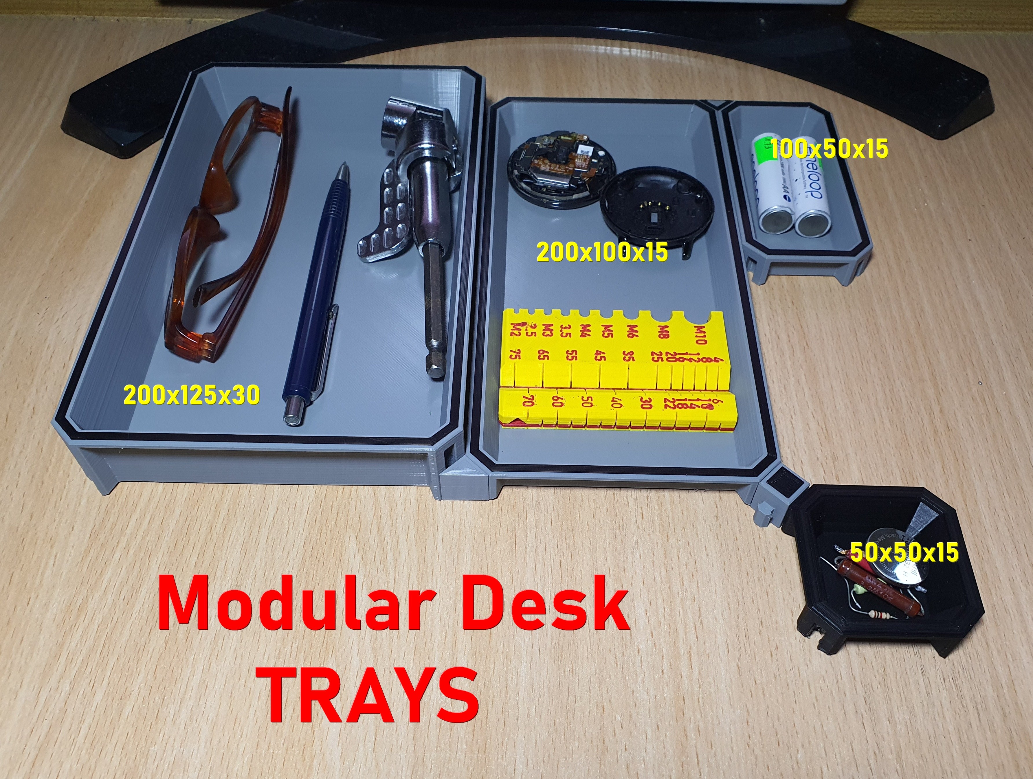 Modular Desk Trays - Parametric by GFS | Download free STL model ...
