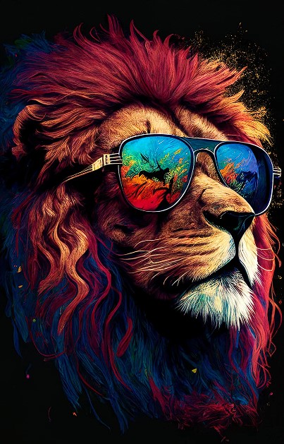 Hueforge Lion with Shades by Krash 10 | Download free STL model ...