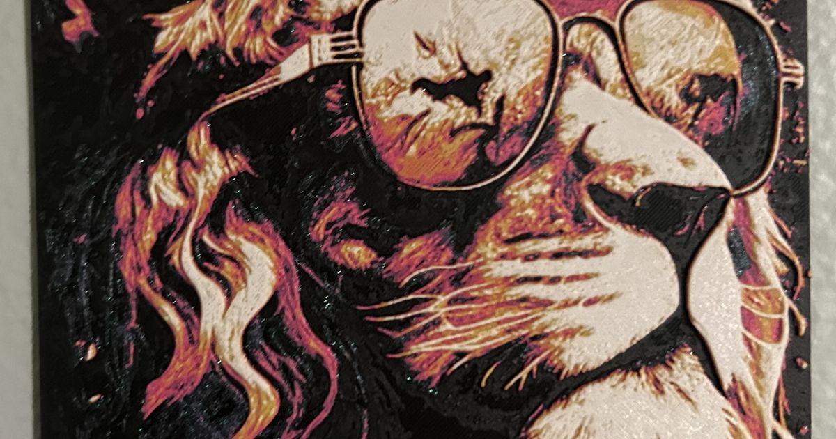 Hueforge Lion with Shades by Krash 10 | Download free STL model ...