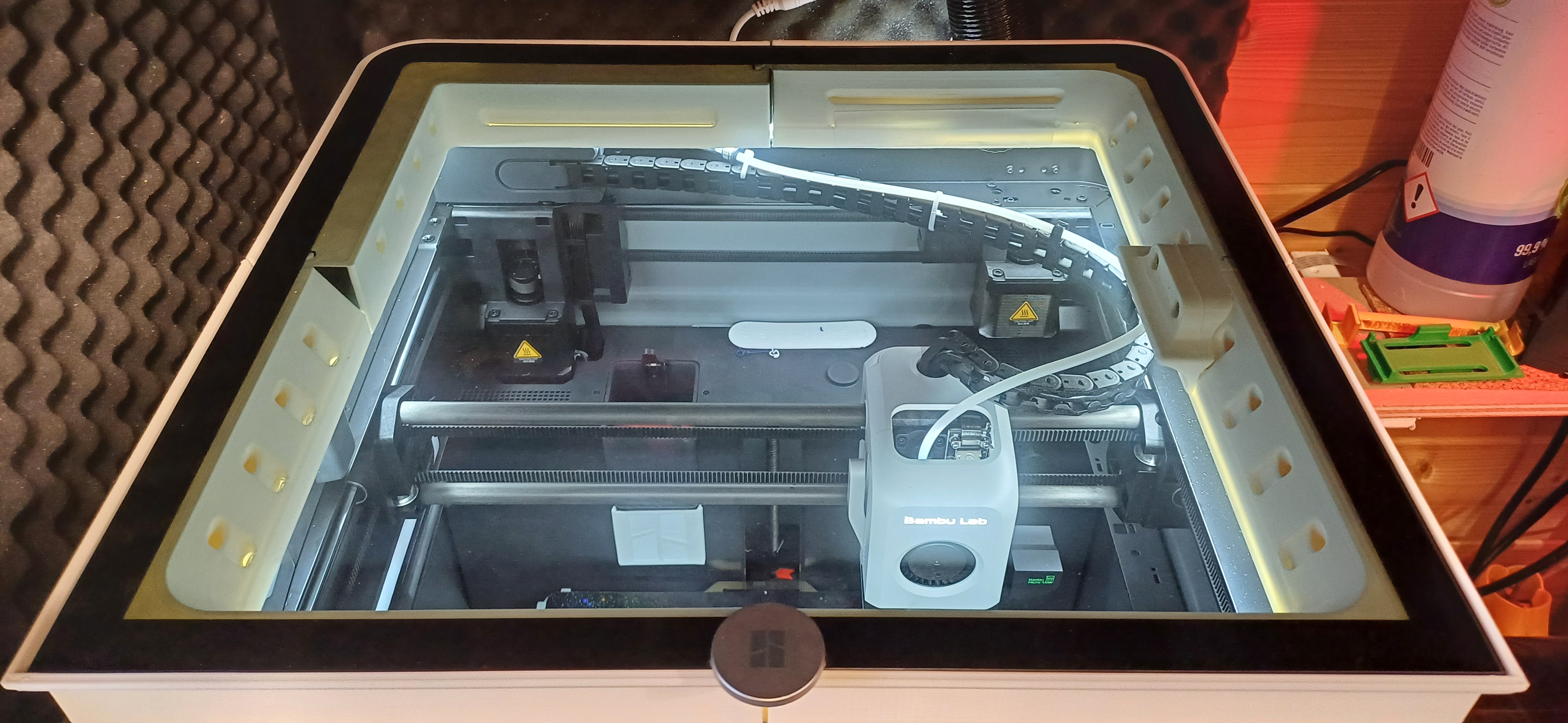 Bambu X1C Top Glass Riser remix for Neon-LED-Stripe (2 channels) by ...