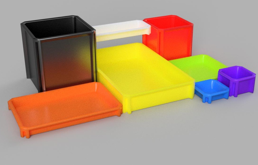 Modular Desk Containers - Parametric by GFS | Download free STL model ...