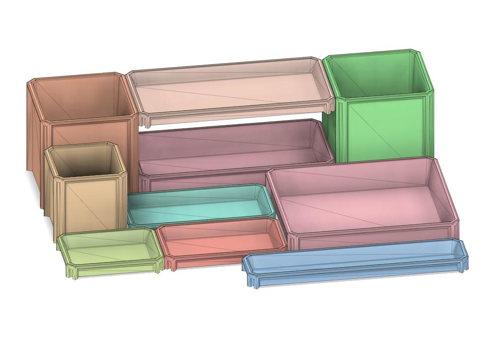 Modular Desk Containers - Parametric by GFS | Download free STL model ...