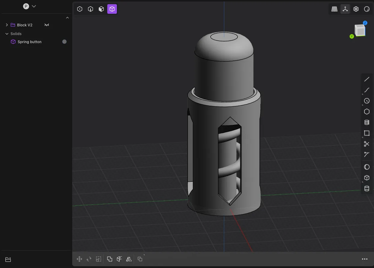 Spring button - Print in place - Vertical print by Pip Squeak ...