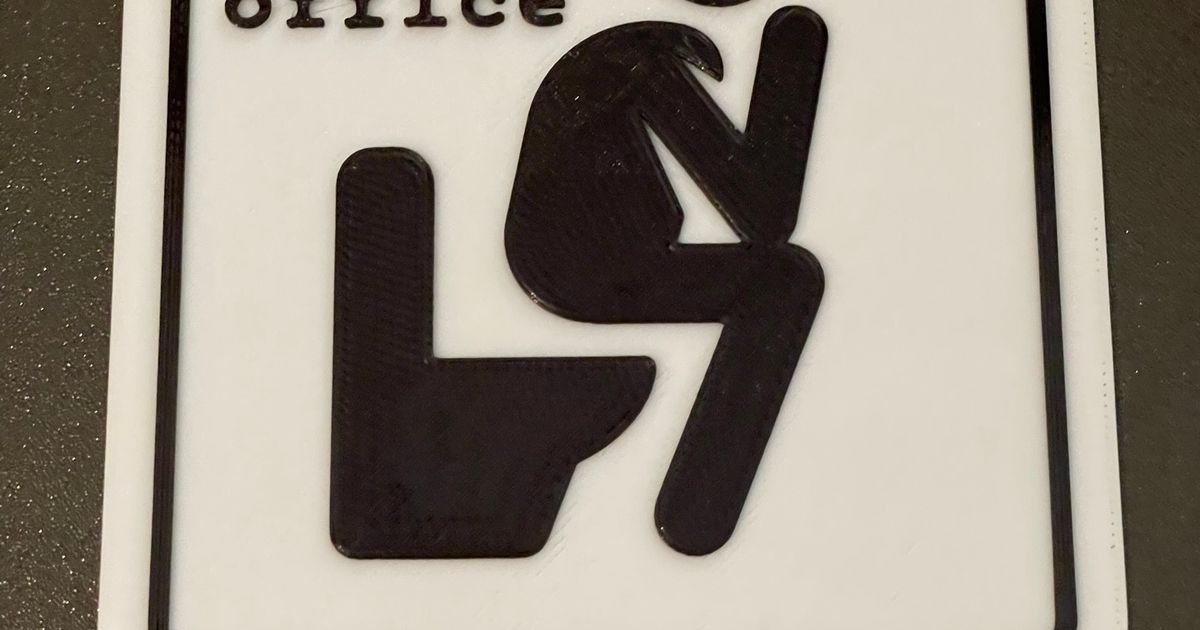 Toilet sign - My office by mrmila | Download free STL model ...