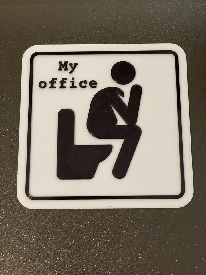 Toilet sign - My office by mrmila | Download free STL model ...
