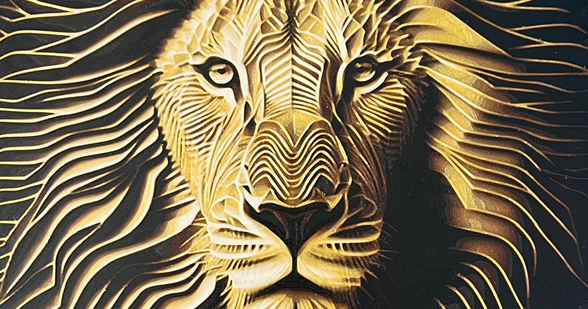 Op-Art Lion Portrait (Filament Painting) by Ian Smalley | Download free ...