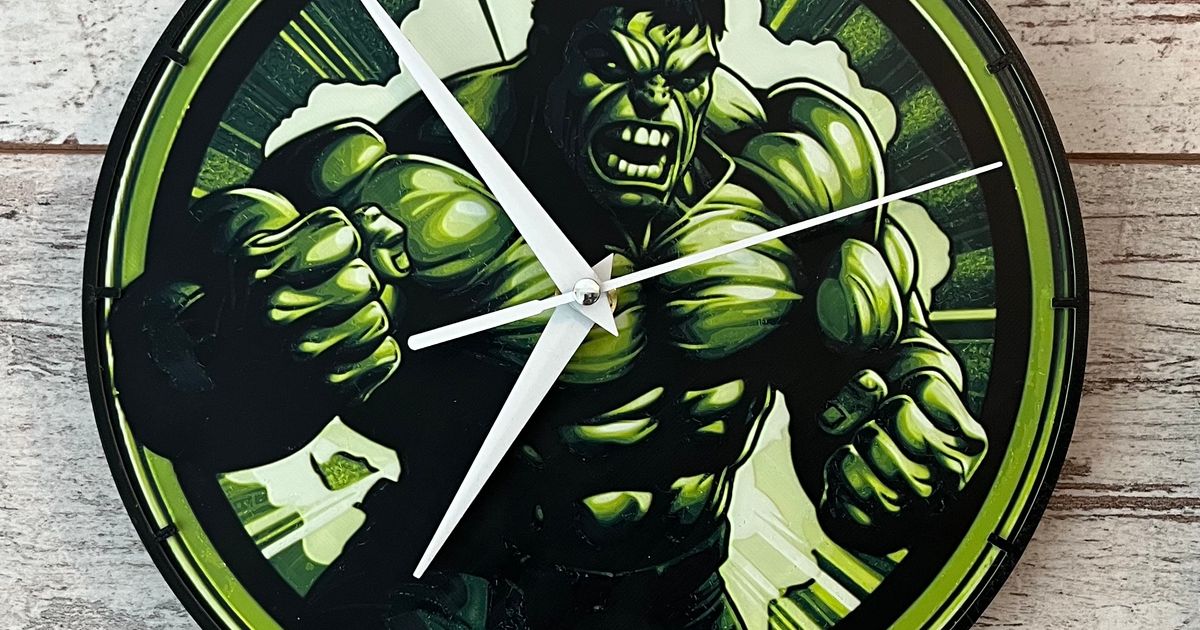 Incredible Hulk Clock (Filament Painting) by Ian Smalley | Download ...