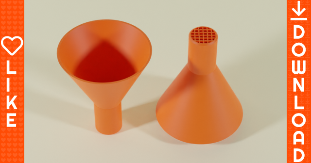 Funnel with 2mm strainer/mesh. by Gabriel | Download free STL model ...