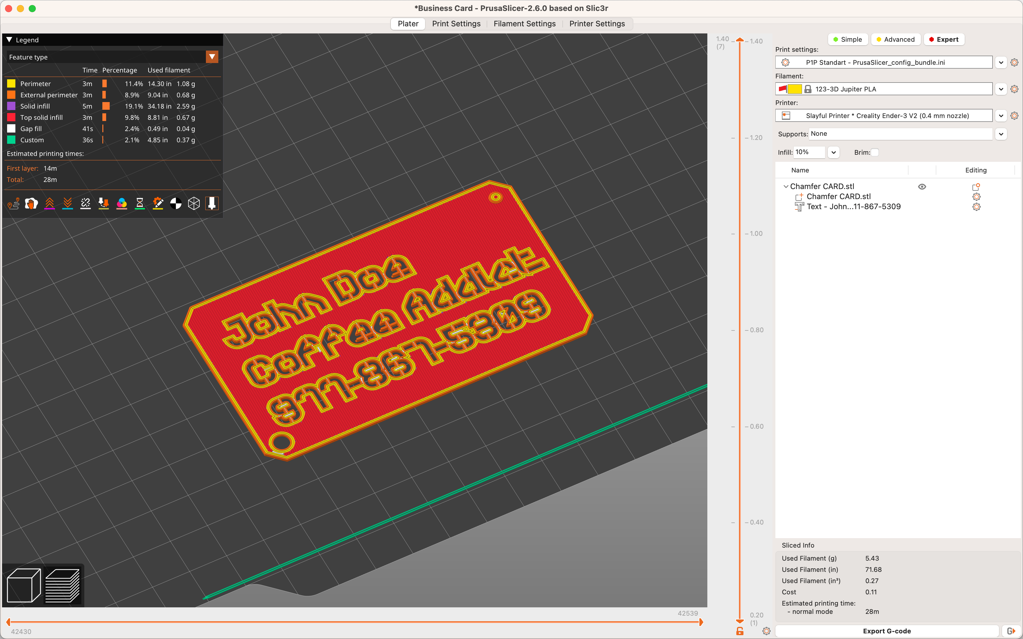 3D Printable Business Card - Stackable (With Font) by ProdByLGCY ...