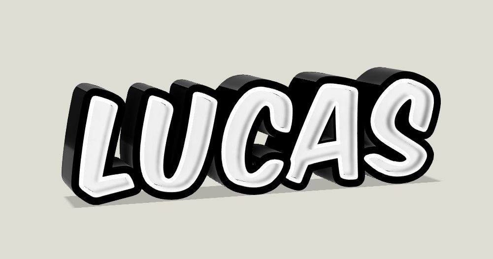 Lucas Nameplate by DickF | Download free STL model | Printables.com