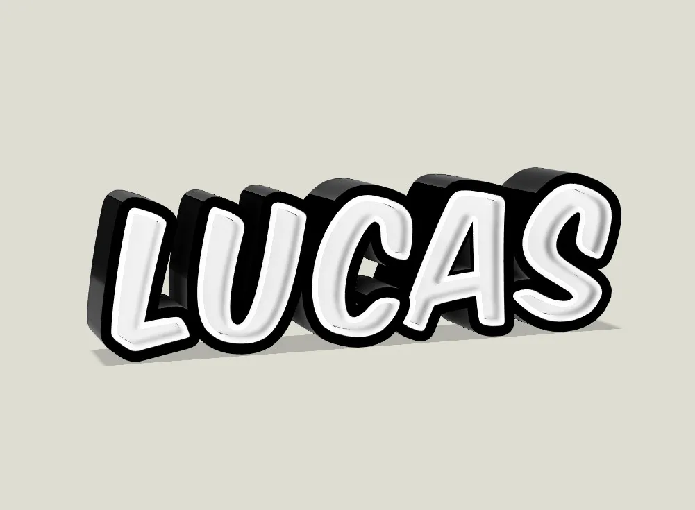 Lucas Nameplate by DickF | Download free STL model | Printables.com