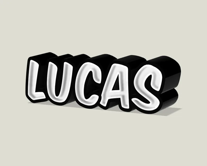 Lucas Nameplate by DickF | Download free STL model | Printables.com
