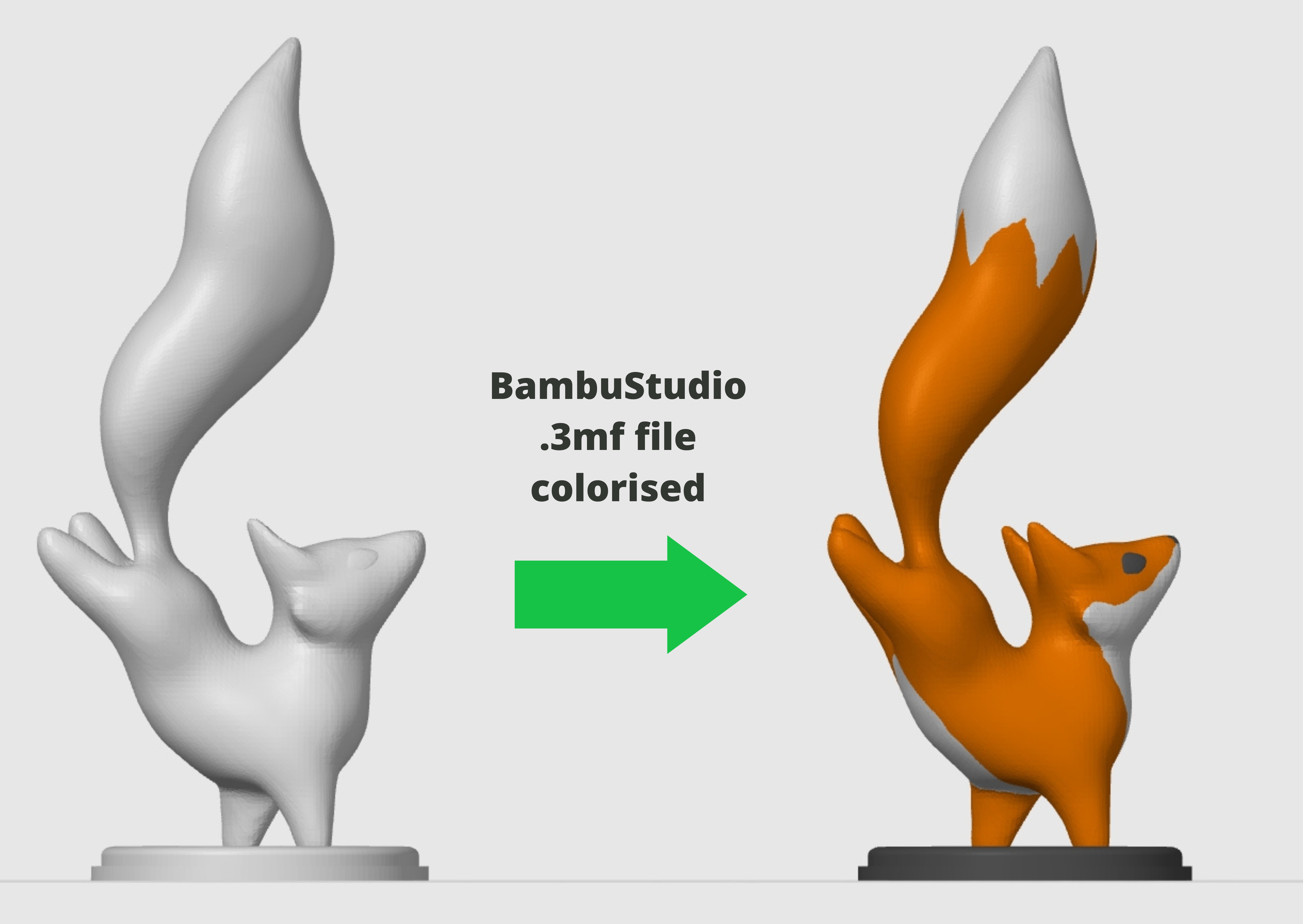 Supportless Cute Dancing Fox Figurine Remixed for 3 color printing by ...