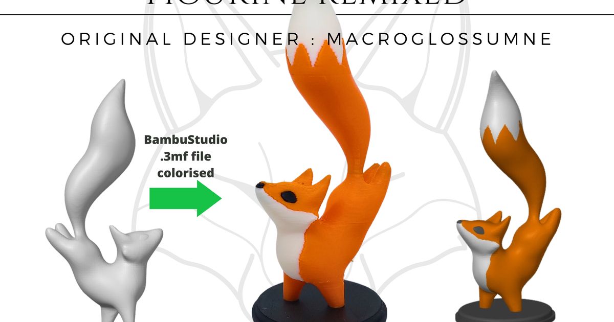 Supportless Cute Dancing Fox Figurine Remixed for 3 color printing by ...