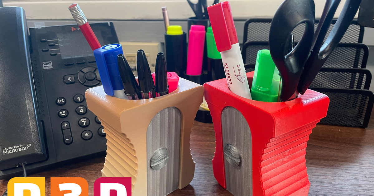 Pencil Sharpener Desk Tidy Storage for Office/Home Desks by D3DCreative | Download free STL ...