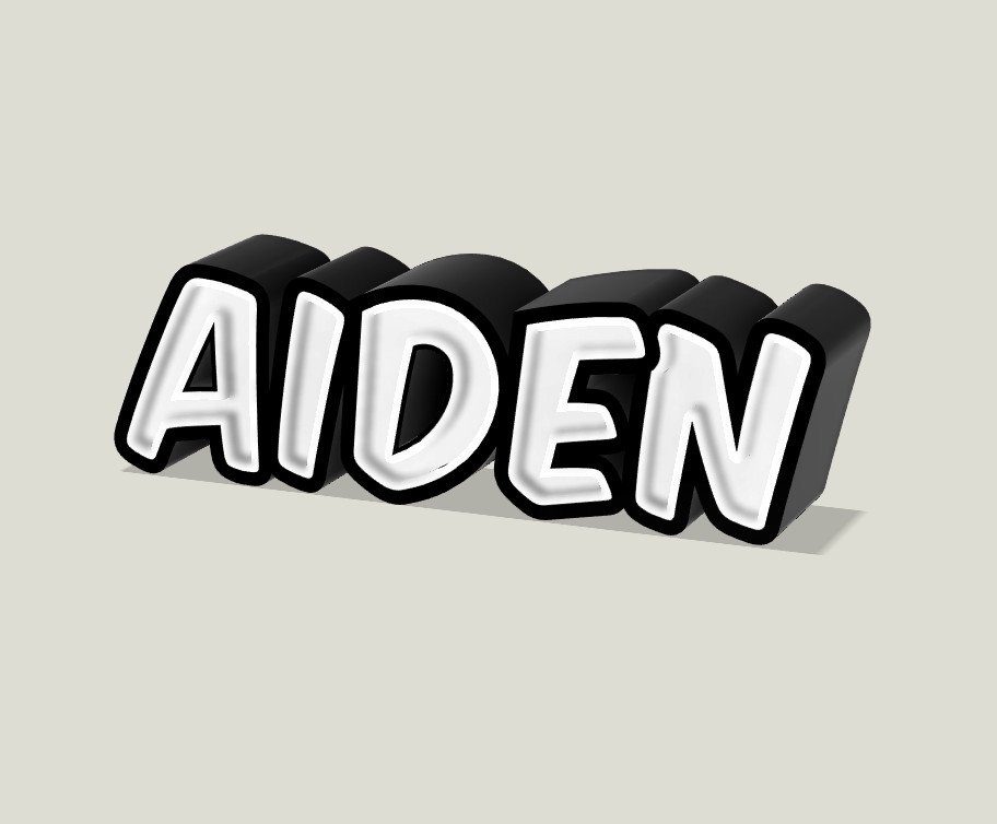 Aiden Nameplate by DickF | Download free STL model | Printables.com