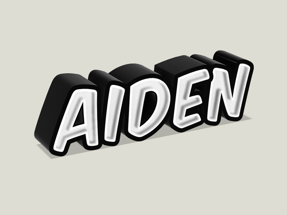 Aiden Nameplate by DickF | Download free STL model | Printables.com