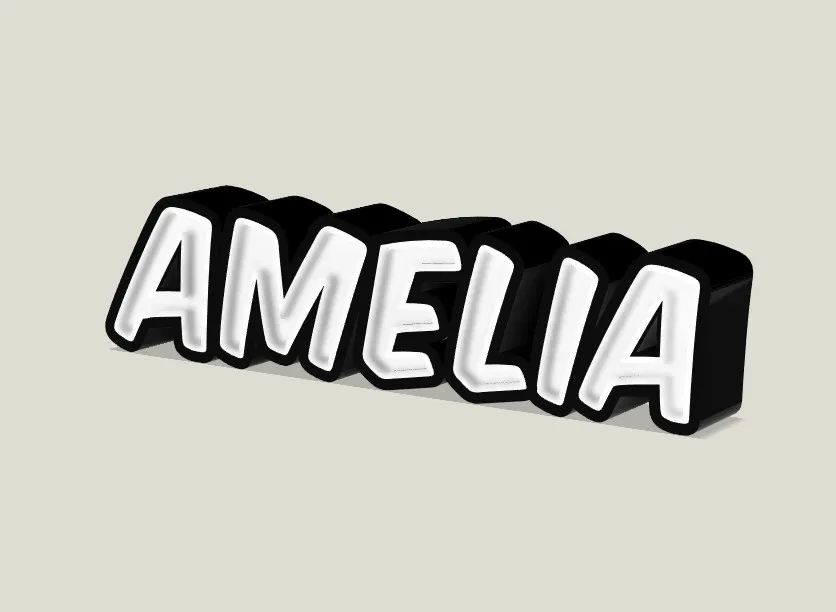 Amelia Nameplate by DickF | Download free STL model | Printables.com