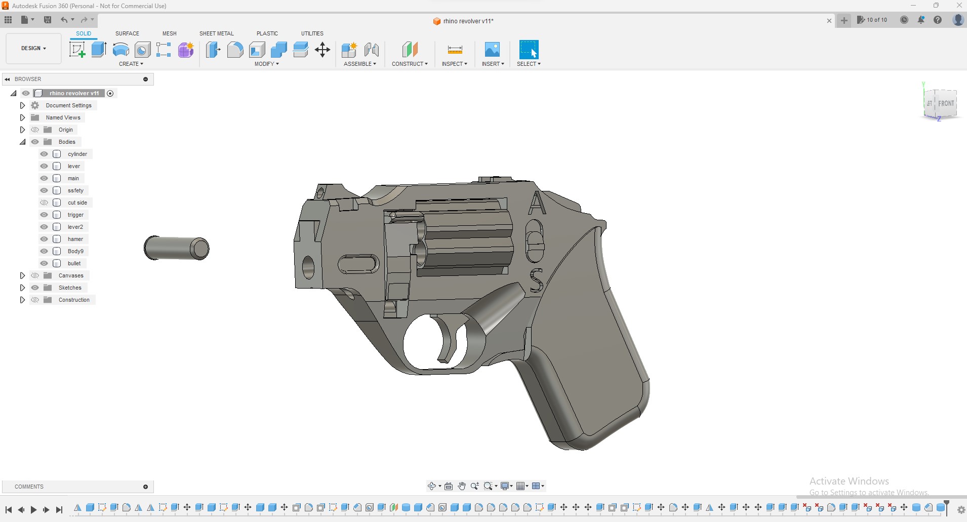 Snub nose revolver prop by ontopathogenic | Download free STL model ...