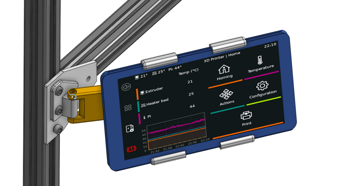 Klipperscreen - 3D printer flexible mount by Arthur_C | Download free ...