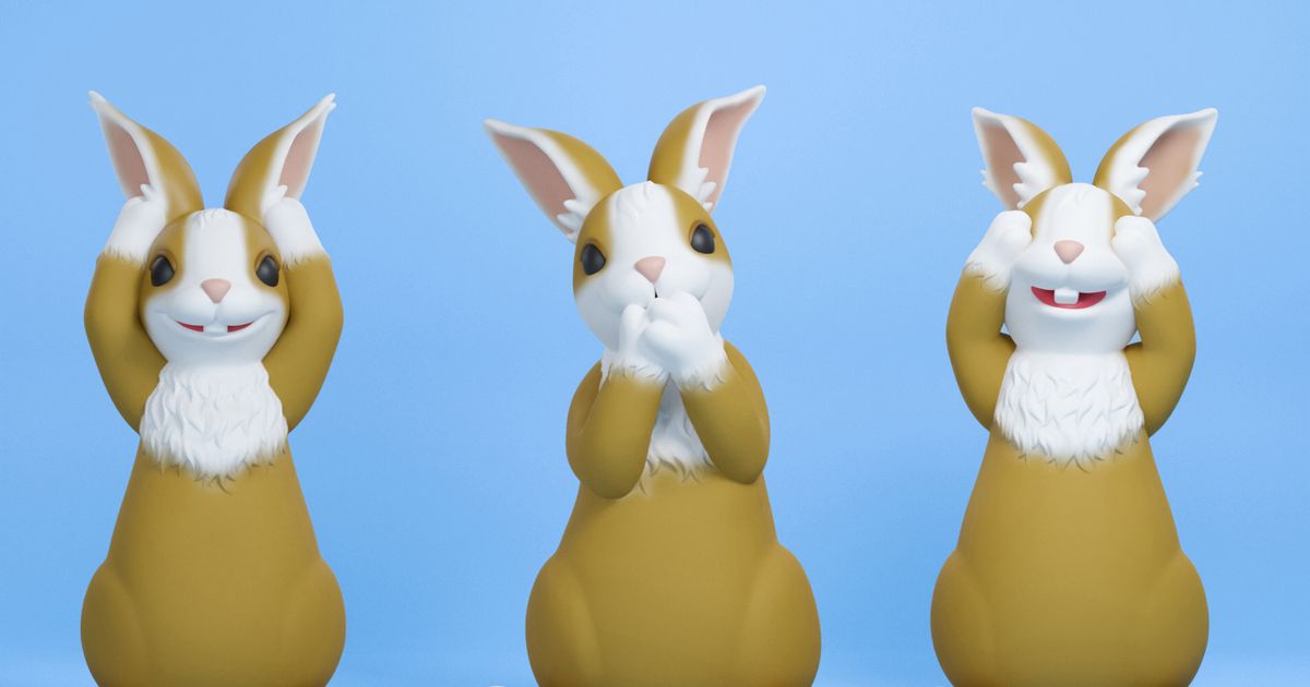 Three Wise Rabbits by Randomizy | Printables Store