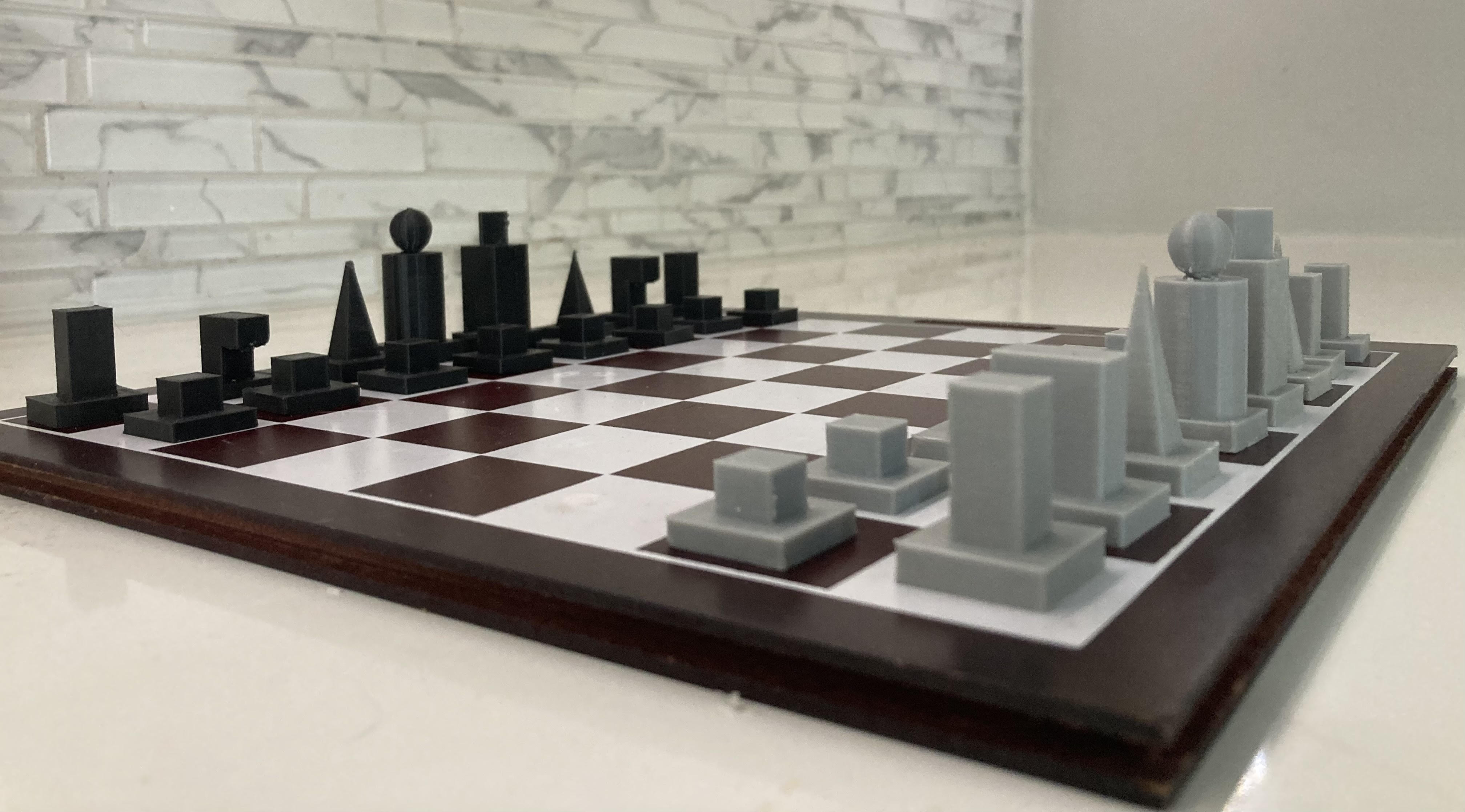 Chess Set Geometric/Modern by Alex Cerminara | Download free STL model ...