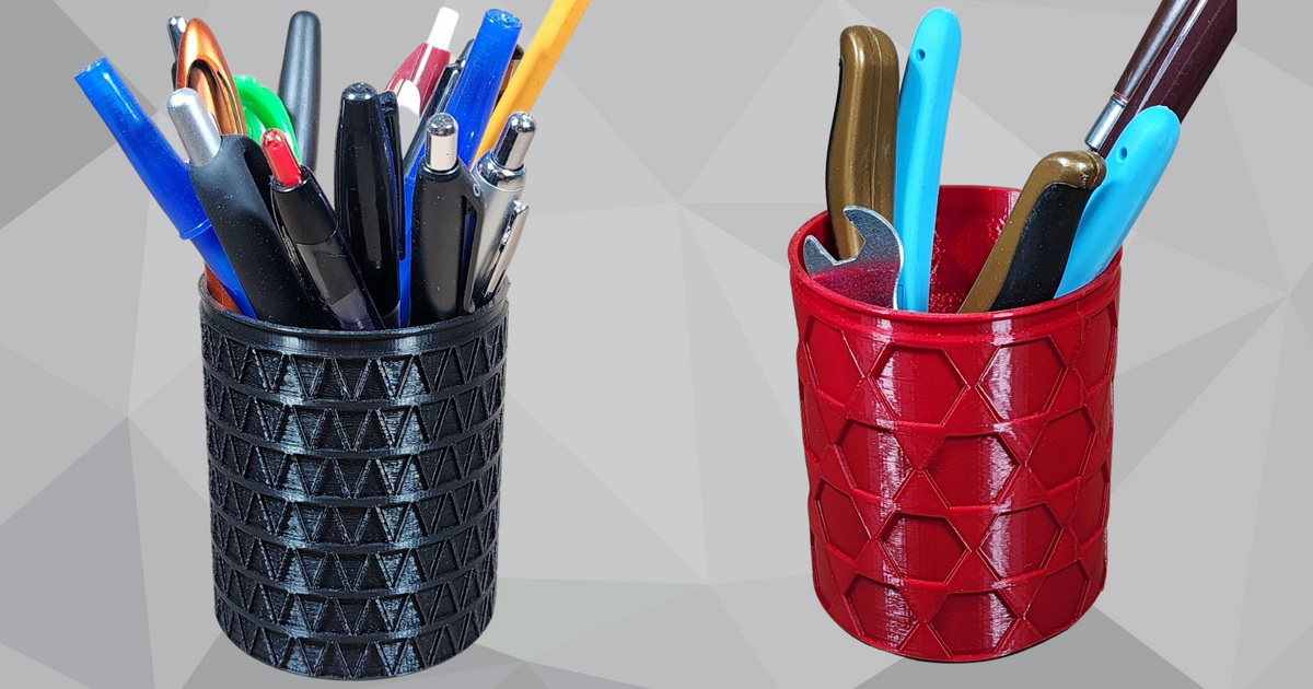 Embossed Pencil Holders by bmatic | Download free STL model | Printables.com
