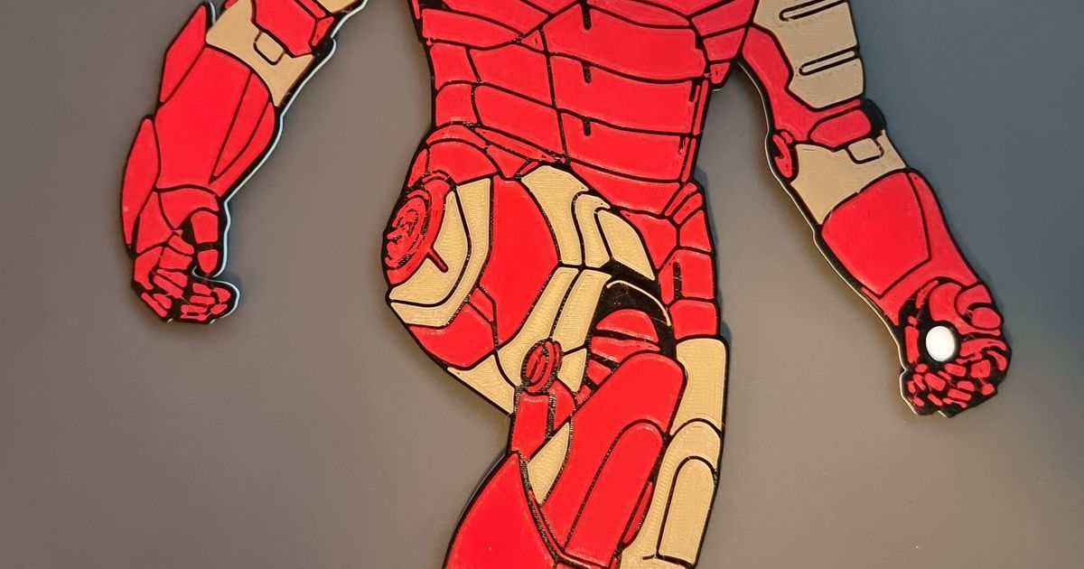 Iron Man 2d wall art by haakemon | Download free STL model | Printables.com