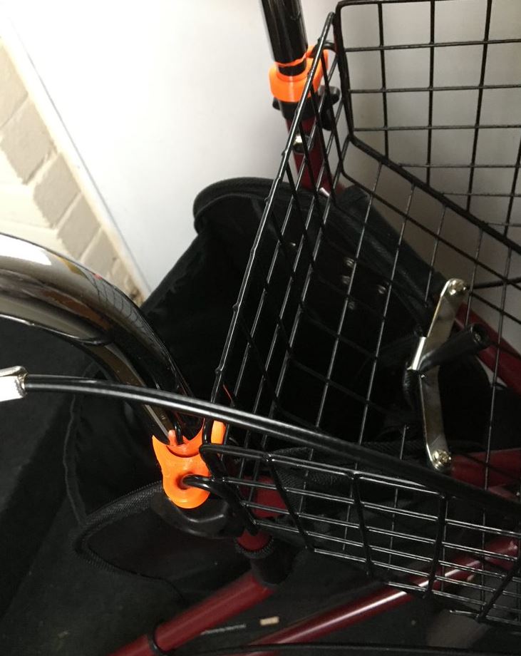 Rollator Basket Attachment / Adaptor by Jake | Download free STL model ...