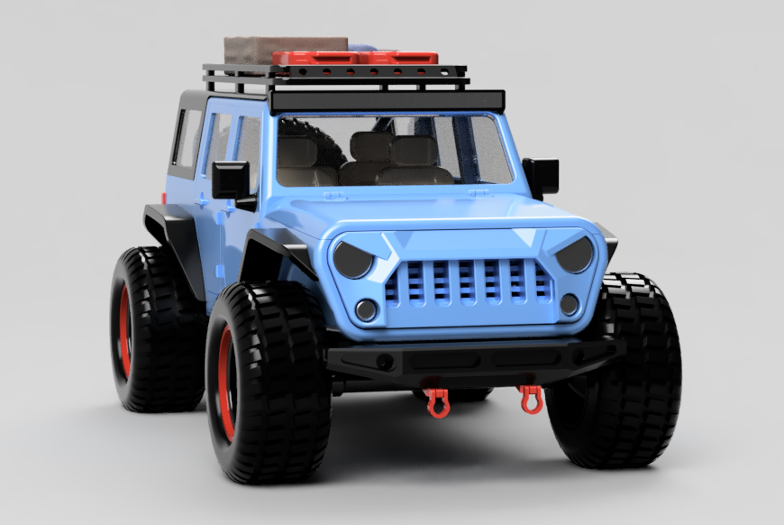 JEEP WRANGLER - SCALE 1:12 (WITH LIGHTS) by Soarpix | Download free STL ...