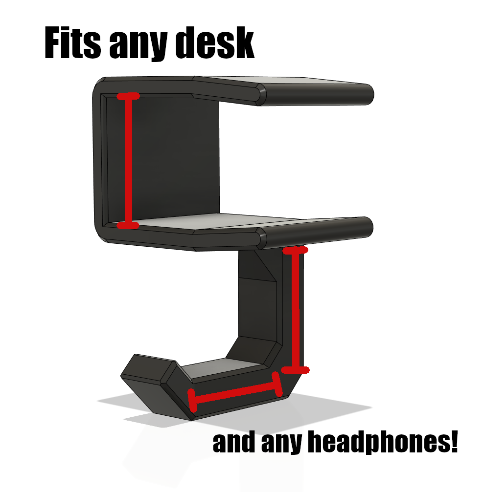 Parametric Headphone Hanger by Keso | Download free STL model ...